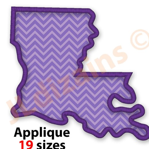 Louisiana State Applique Embroidery Design. Louisiana Machine - Etsy