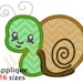 Snail Applique Design. Snail Embroidery Design. Embroidery Applique ...
