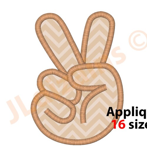 Hand Peace Sign Applique Design. Peace Sign Embroidery. Peace - Etsy