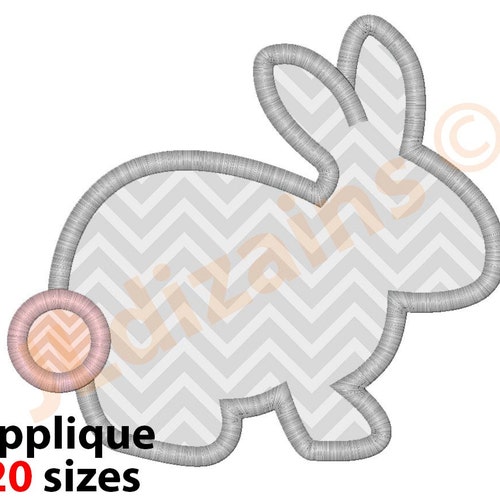 Silhouette Easter Bunny Rabbit Machine Embroidery Applique - Etsy
