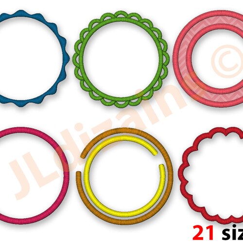 Circle Monogram Frame Design Set. Circle Monogram Embroidery - Etsy