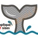 Whale Fin Applique Design. Whale Fin Embroidery Design. Whale ...