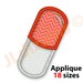 Pill Applique Design. Pill Embroidery Design. Pill Capsule Embroidery ...