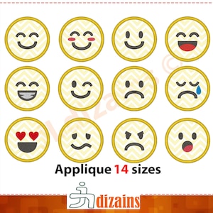 Emoji Applique Design Set. Emoji Embroidery Design Set. Emoji ...