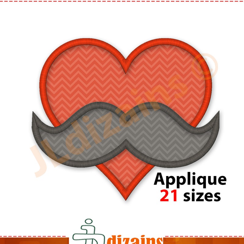 Mustache Heart - Etsy