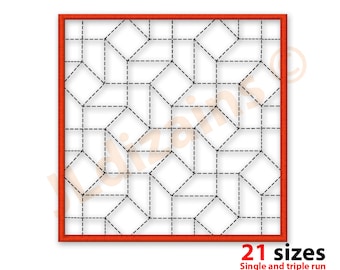 Grid Quilt Block Embroidery Design. Quilting Block Embroidery. | Etsy