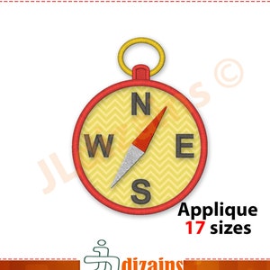 Compass Embroidery Applique Design. Compass Embroidery Design. Compass ...