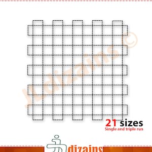 Grid Quilt Block Embroidery Design. Quilting Block Embroidery. Lined ...