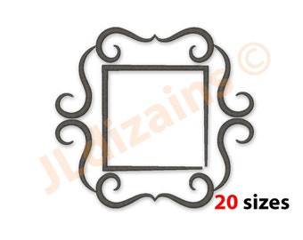 Square Frame Embroidery Design. Square Frame. Embroidery Monogram Font ...