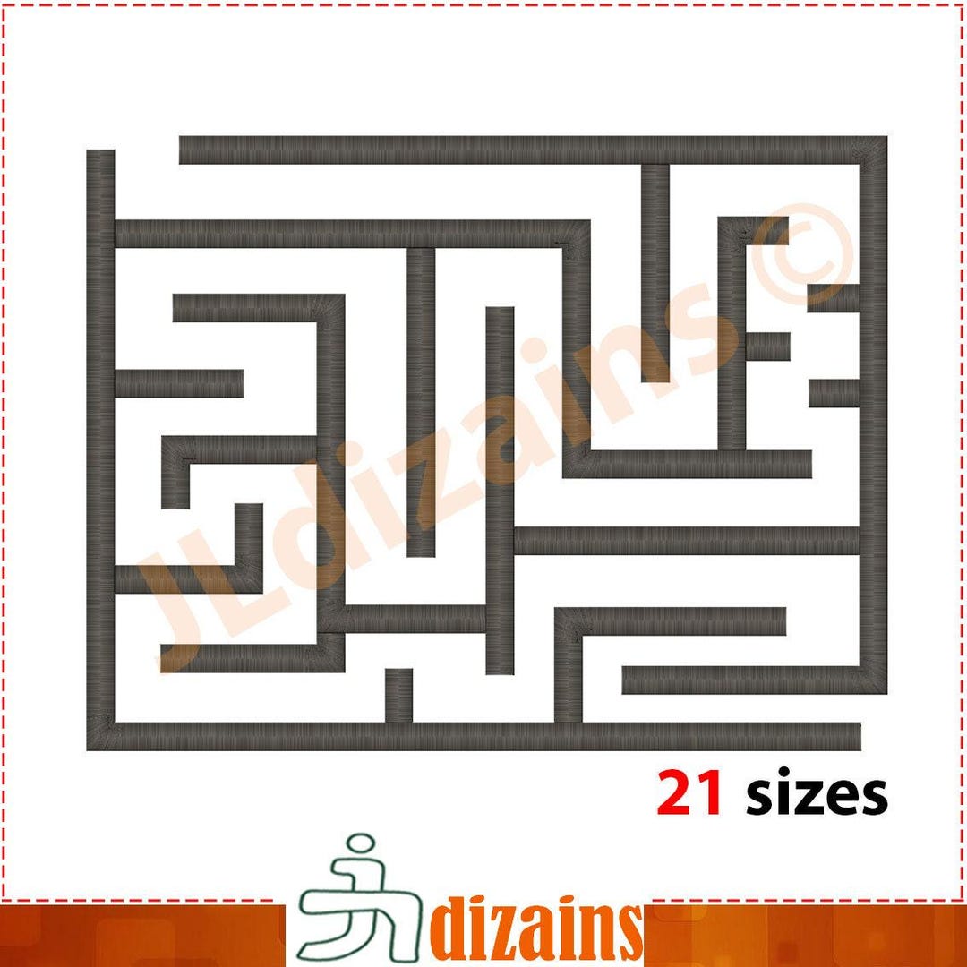 Maze Embroidery Design. Labyrinth Embroidery Design. Puzzle Embroidery ...
