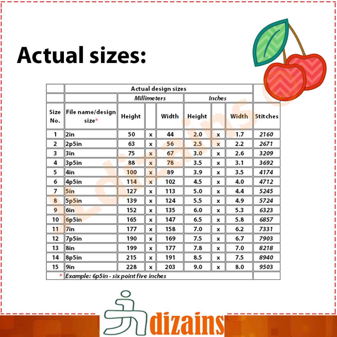 Cherry Applique Design. Cherry Embroidery Design. Embroidery - Etsy