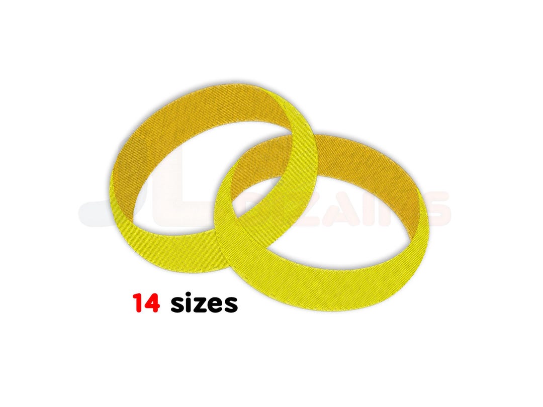 Wedding Rings Embroidery Design. Two Color Embroidery Design With 14 ...