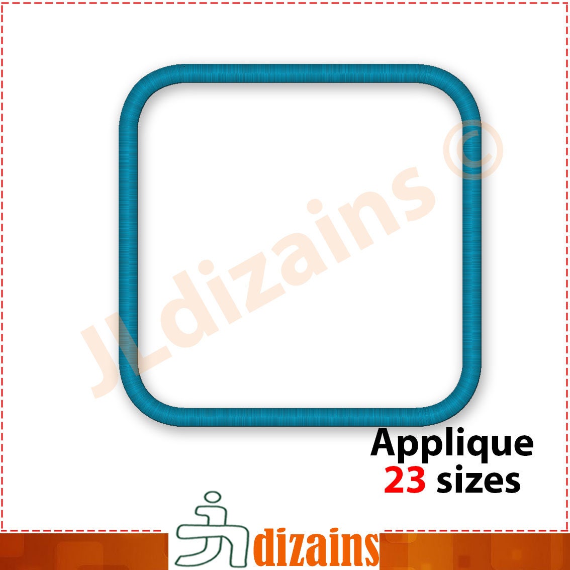 Square Applique Embroidery Design. Square Embroidery Design. - Etsy