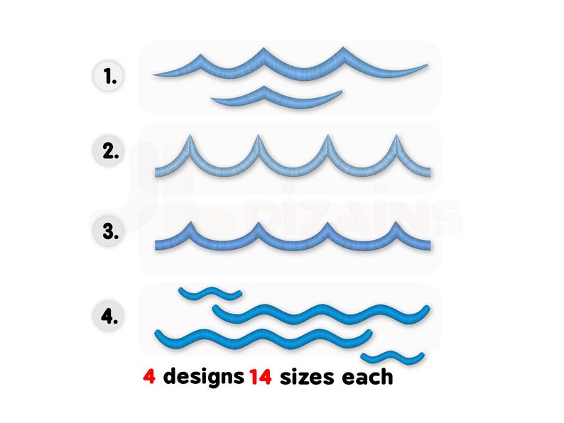 Waves Embroidery Designs. Sea Waves Machine Embroidery Designs Bundle ...
