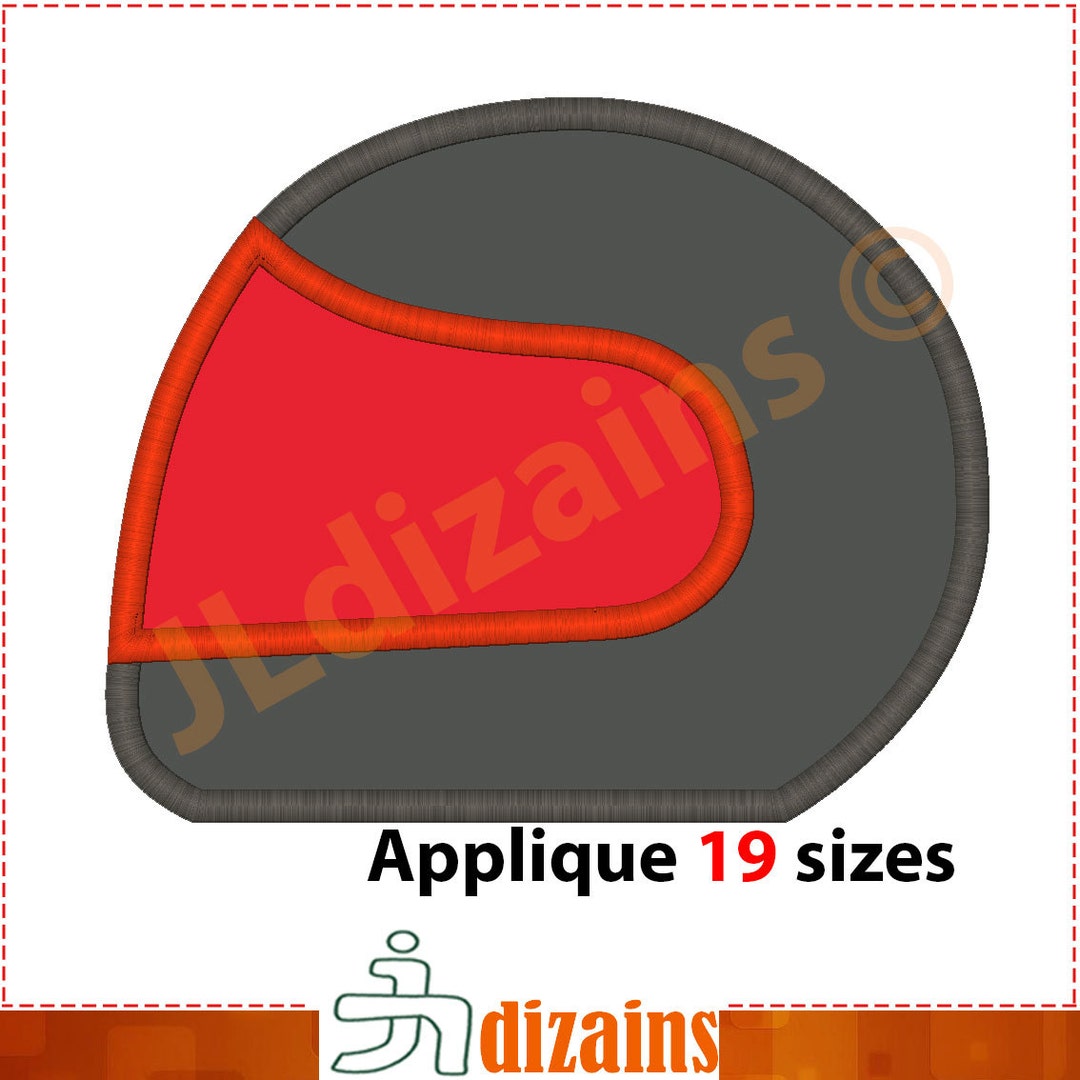Racing Helmet Applique Design. Racing Helmet Embroidery Design. Racing ...