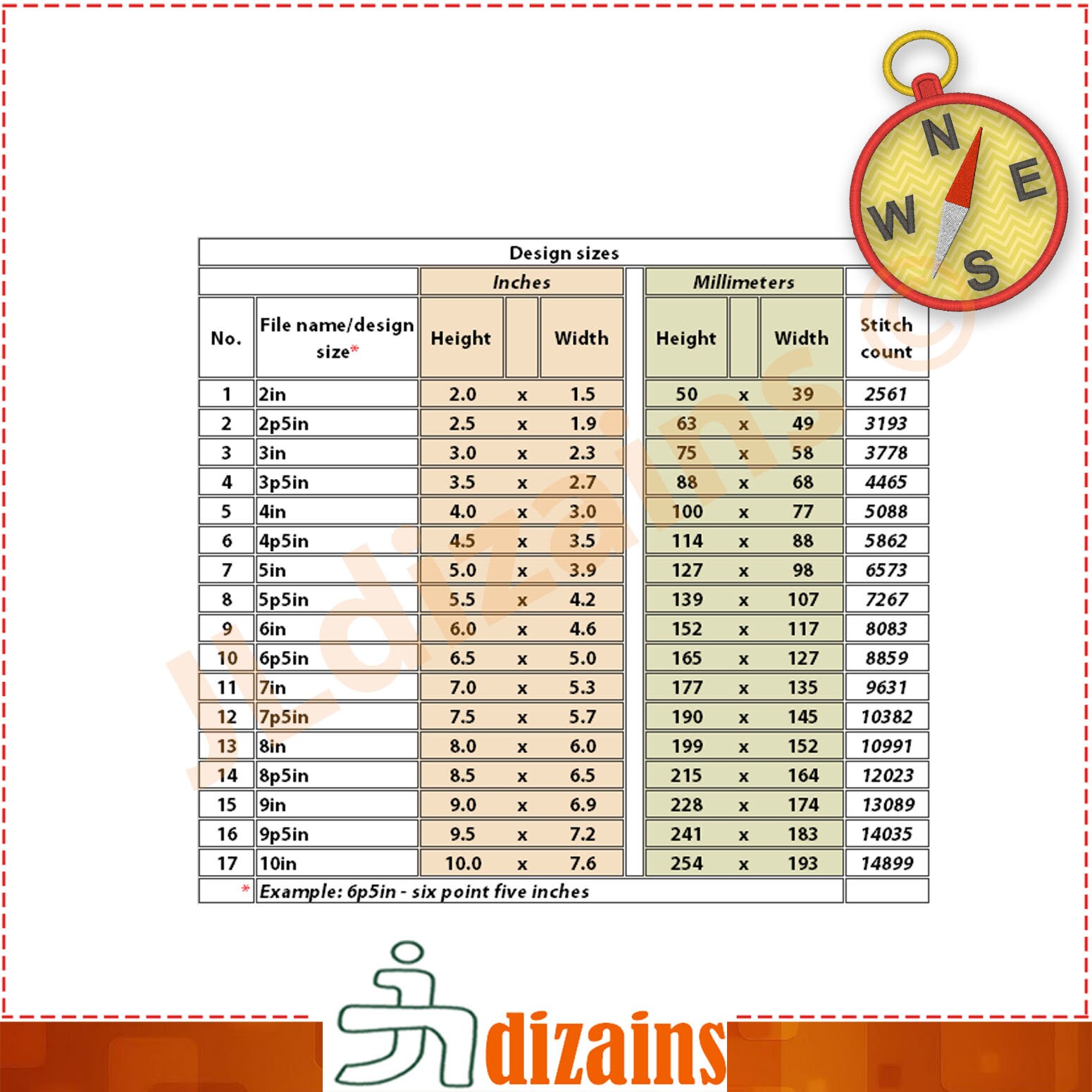 Compass Embroidery Applique Design. Compass Embroidery Design. - Etsy