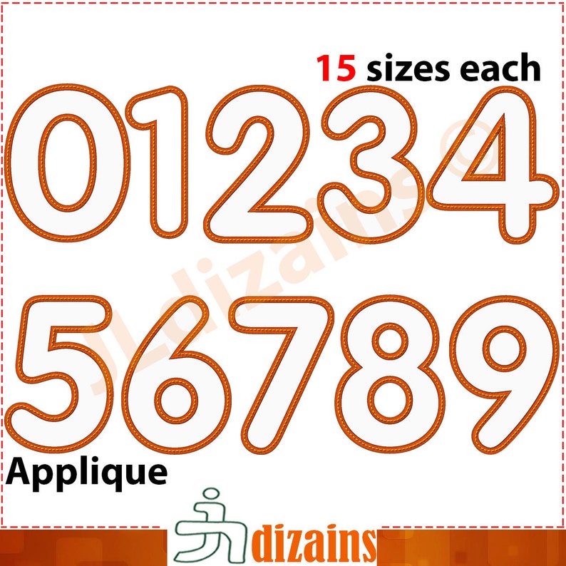 Applique Numbers. Number Embroidery Design. Birthday Applique - Etsy