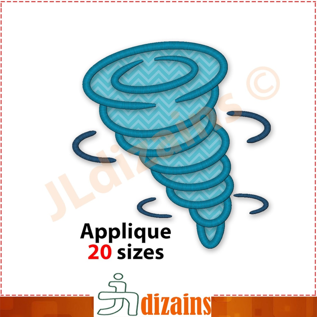 Tornado Applique Embroidery Design. Tornado Embroidery Design. Tornado ...