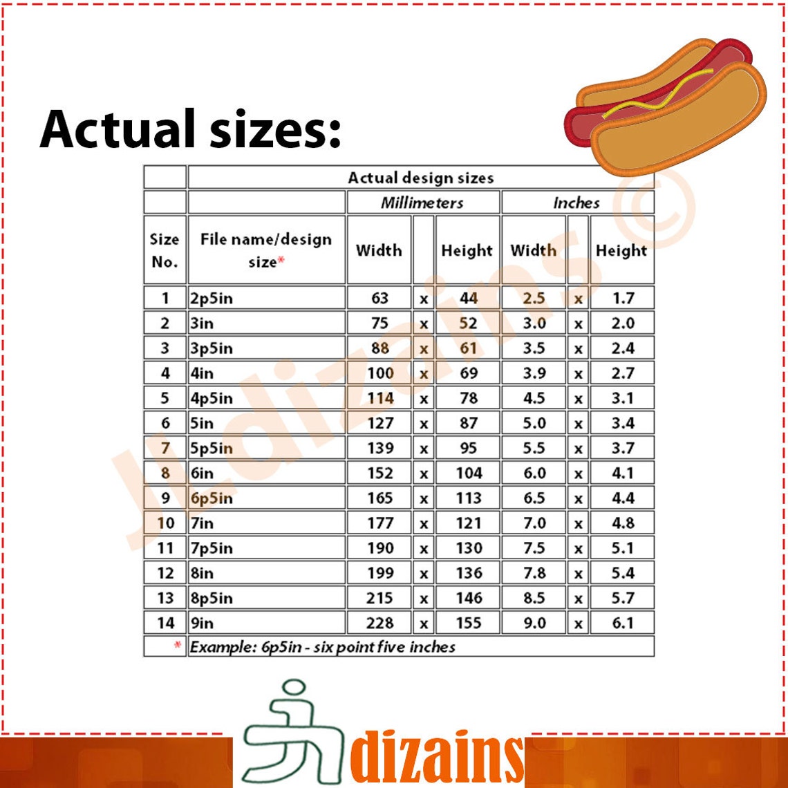 Hot Dog Applique Design. Hot Dog Embroidery Design. Embroidery - Etsy