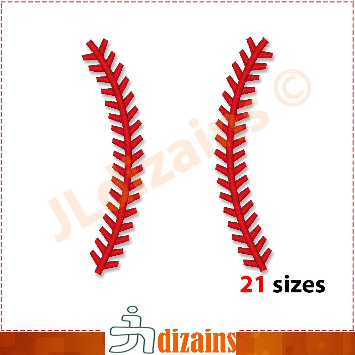 Baseball Stitches Embroidery Design. Machine embroidery | Etsy