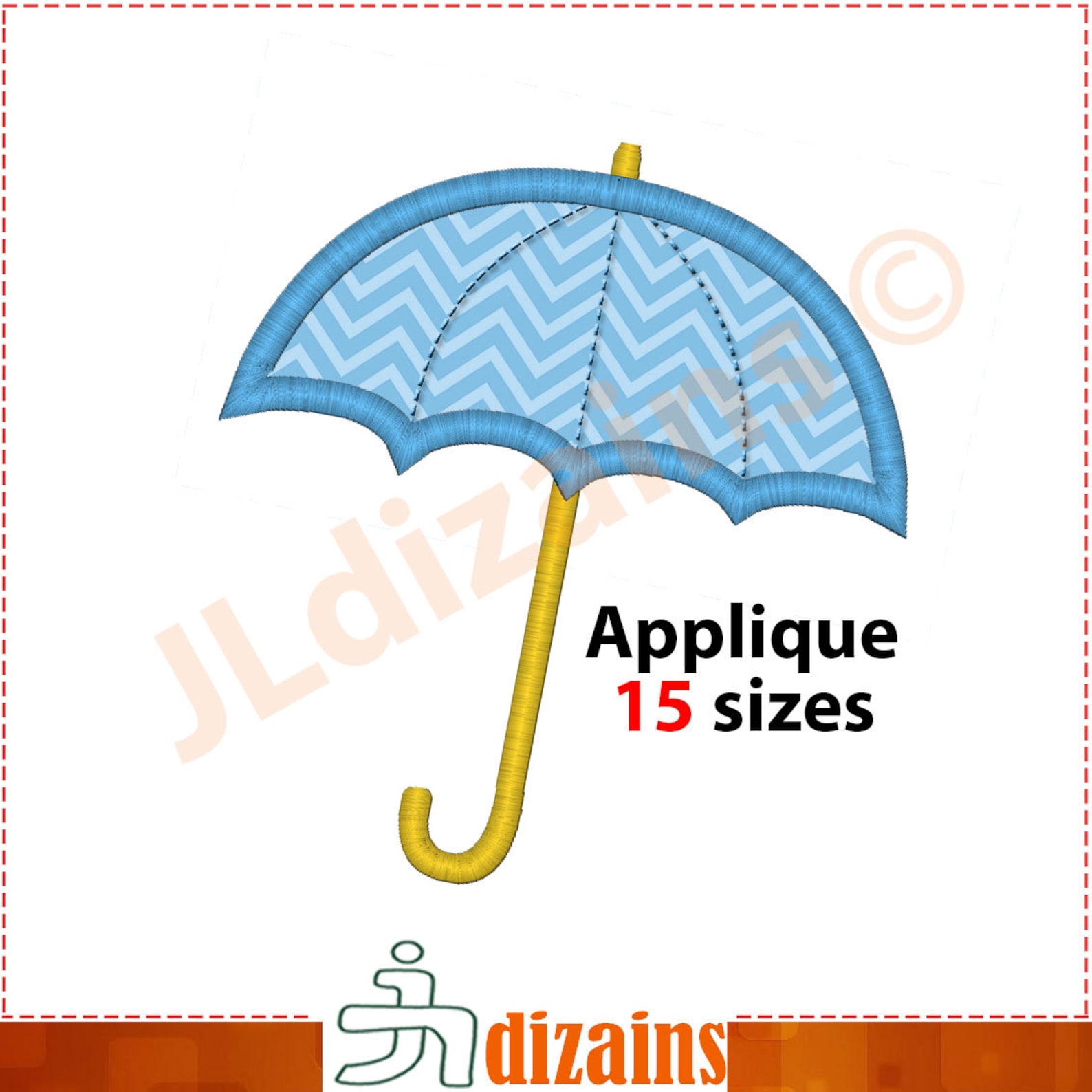 Umbrella Applique Design. Umbrella Embroidery Design. - Etsy