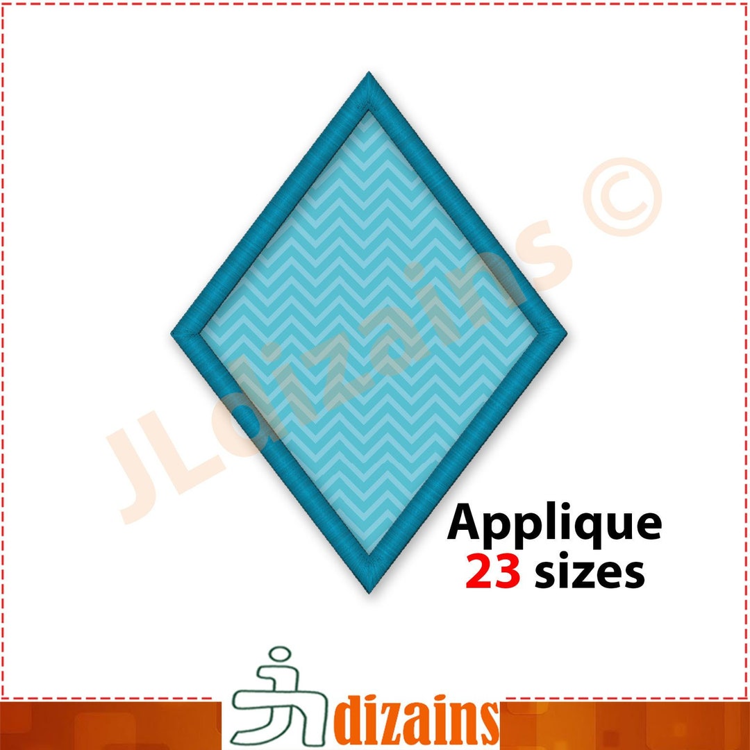 Diamond Shape Applique Embroidery Design. Diamond Embroidery Design ...