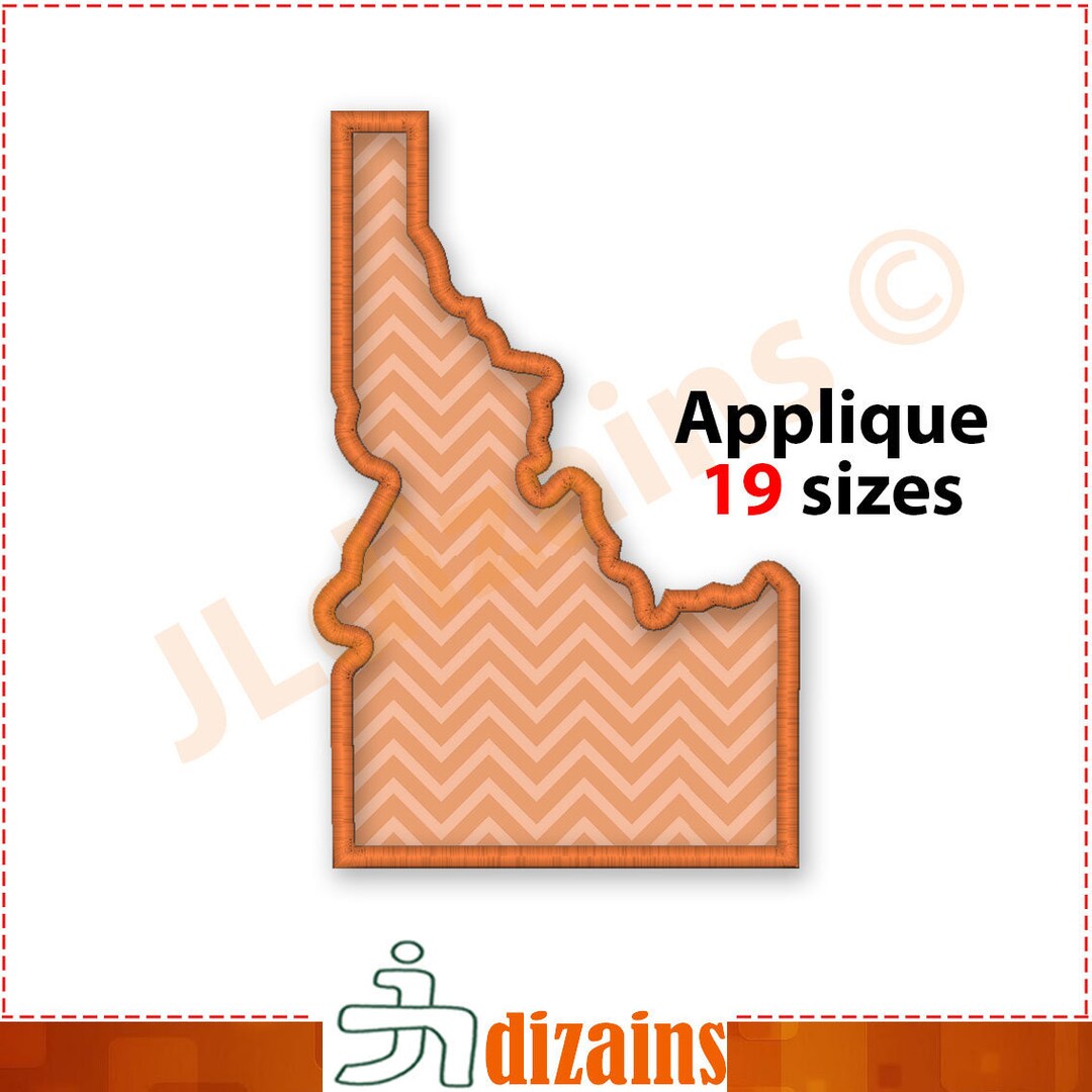 Idaho State Applique Embroidery Design. Machine Embroidery Design ...