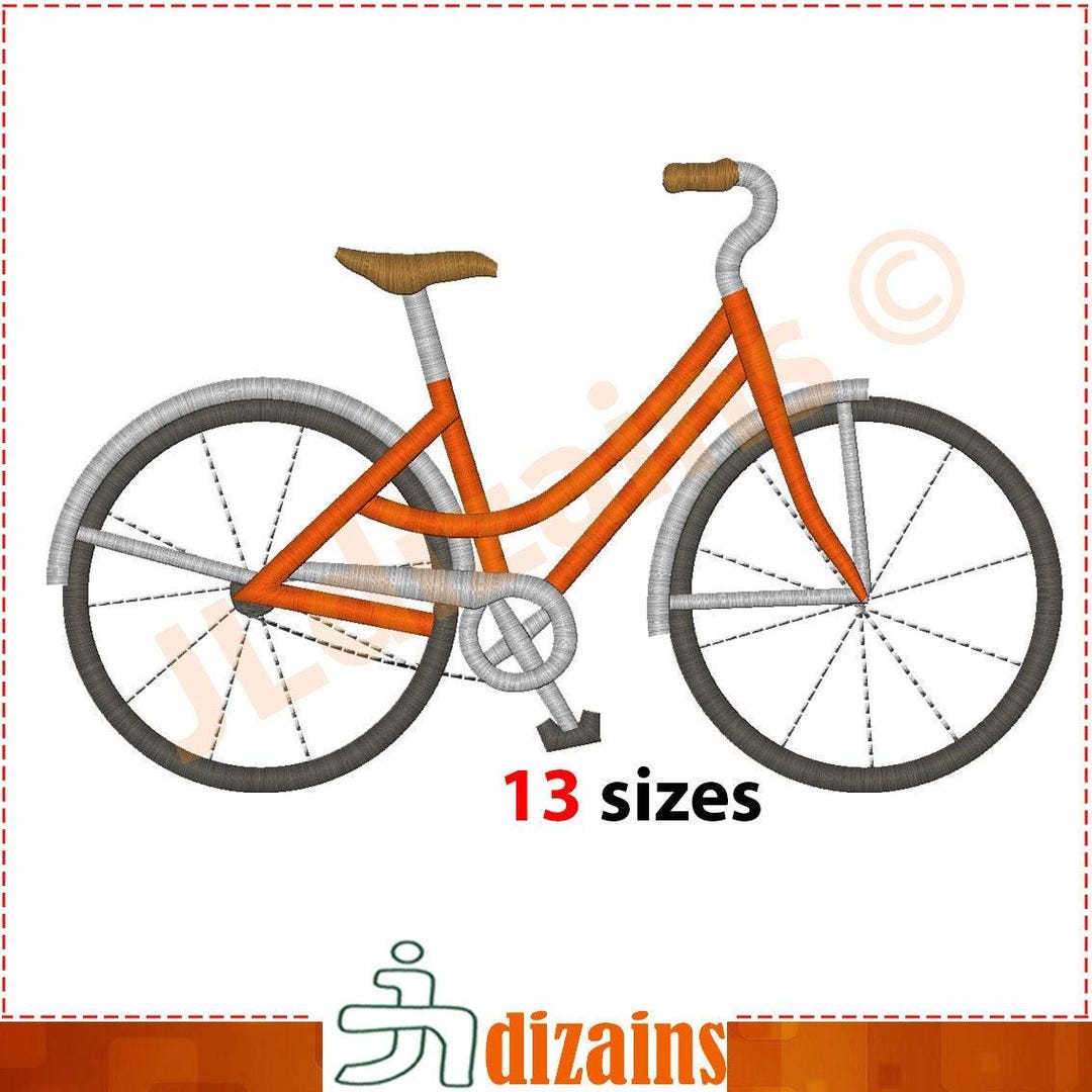 Bicycle Embroidery Design. Embroidery Designs Bicycle. Bike Embroidery ...