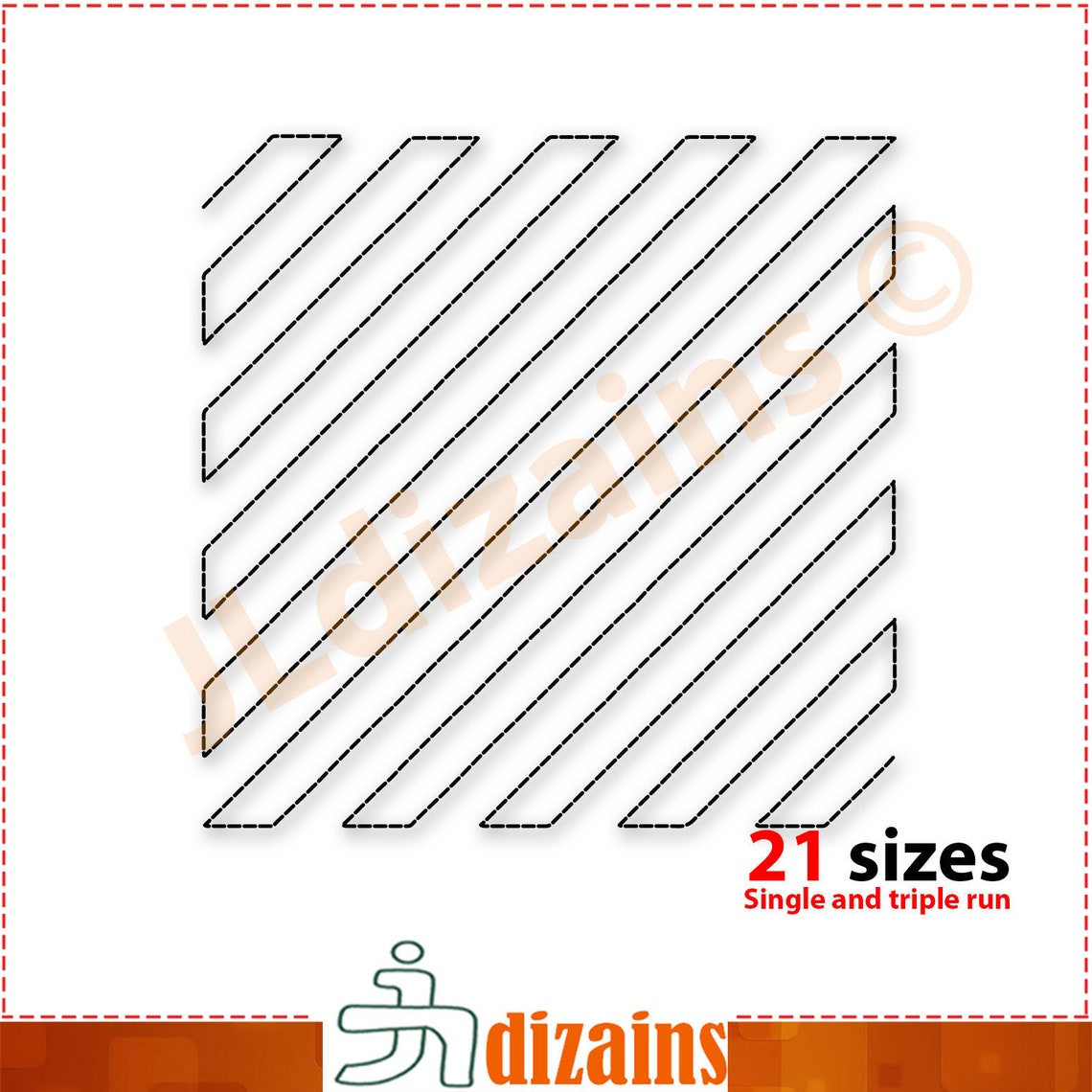Diagonal Lines Quilting Embroidery Design. Quilt Block Design for ...