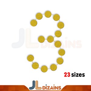 Dotted Machine Embroidery Number Design Set. Birthday Number Embroidery ...