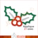 Holly Applique Design. Holly Embroidery Design. Embroidery Design Holly ...