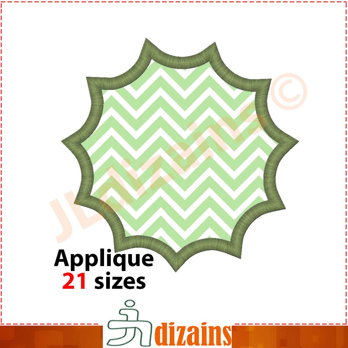 Frame Applique Design. Round Frame Embroidery Design. - Etsy