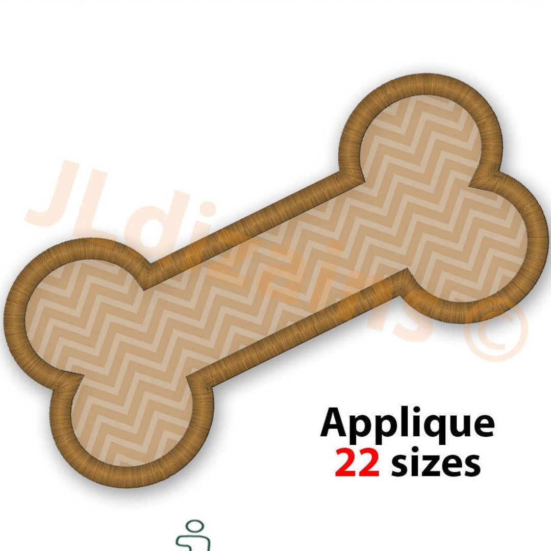 Dog Bone Applique Embroidery Design - Machine Embroidery Design With 22 ...