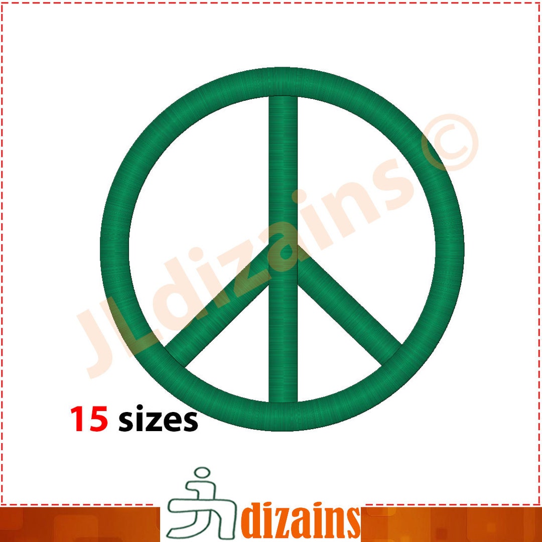 Peace Embroidery Design. Peace Sign Embroidery Design. Peace Symbol ...