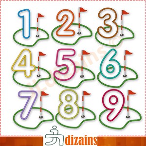 Golf Number Embroidery Applique Design Set. Golf Numbers Embroidery ...