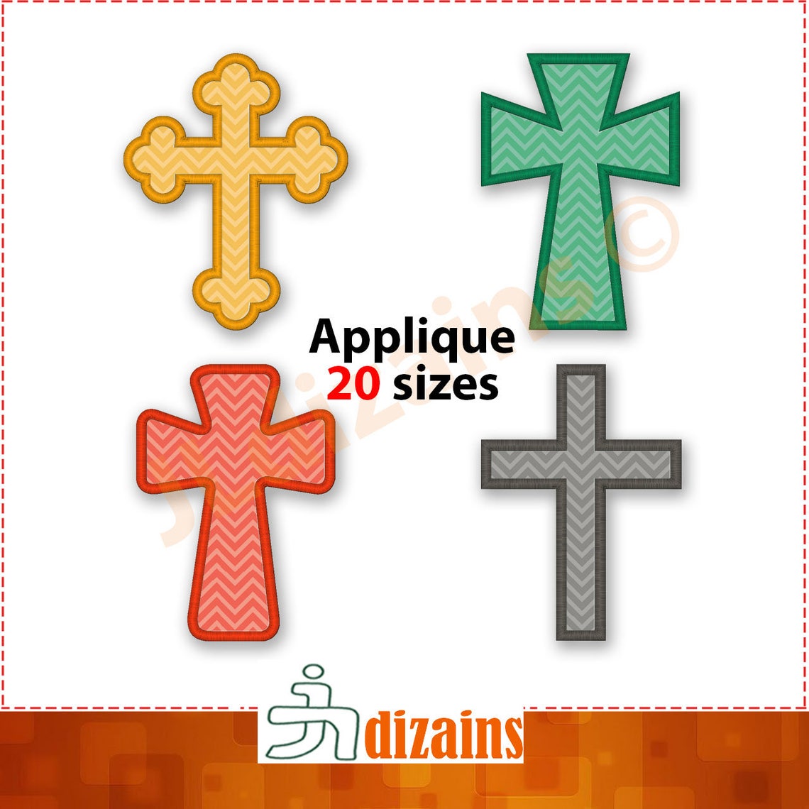 Cross Applique Design Set. Cross Embroidery Design. Embroidery - Etsy