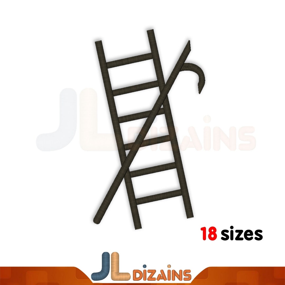 Fireman Ladder and Hook Embroidery Design. Firefighters Ladder - Etsy