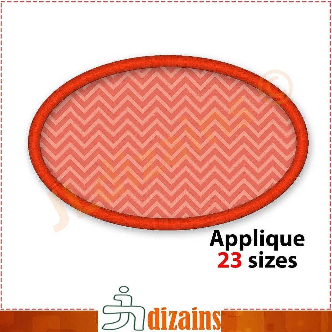 Oval Applique Embroidery Design. Oval Embroidery Design. Oval Applique ...