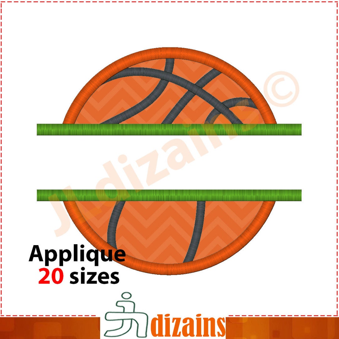 Basketball Applique Embroidery Design. Split Basketball Embroidery ...