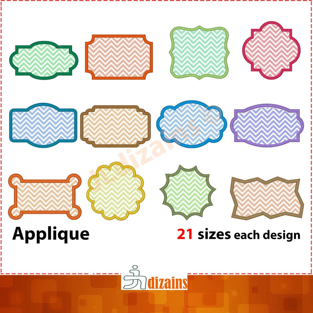 Fancy Frames Applique Design Set. Frames Embroidery Design Set ...