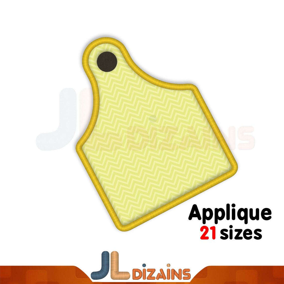 Ear Tag Applique Embroidery Design. Ear Tag Embroidery Design. - Etsy