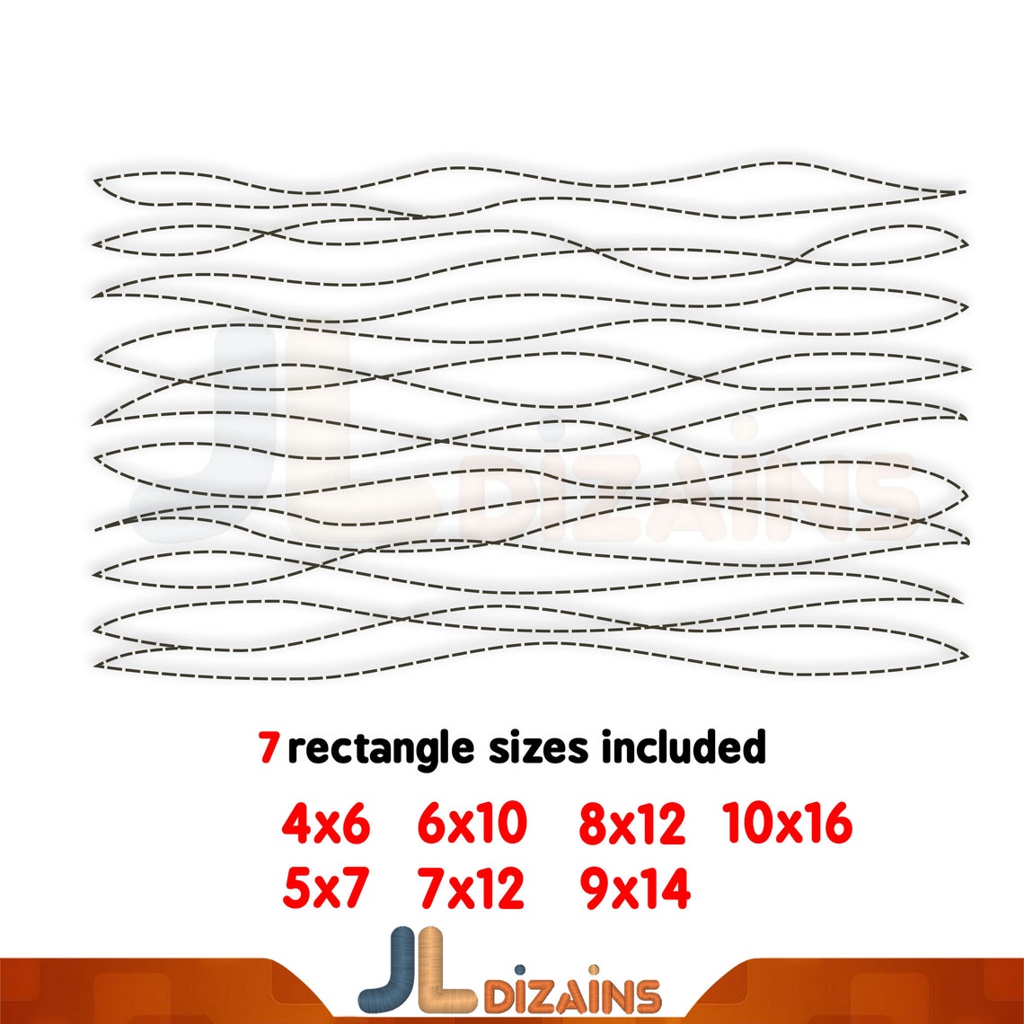 Random Lines Quilting Embroidery Design. Wavy Lines Quilting Block ...