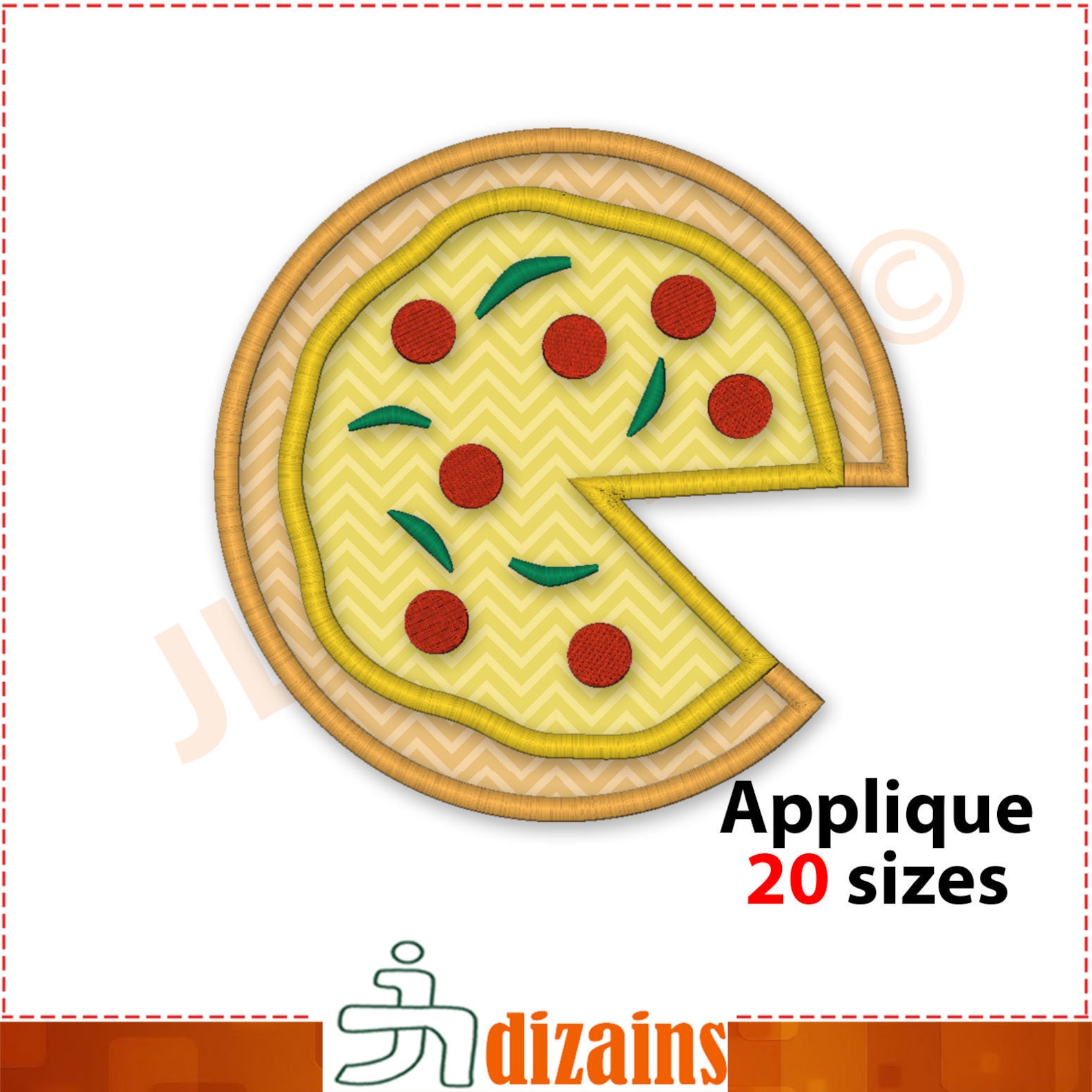 Pizza Embroidery Applique Design. Pizza Applique. Pizza | Etsy