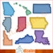 US States Applique Embroidery Designs. USA Map Applique. USA State ...