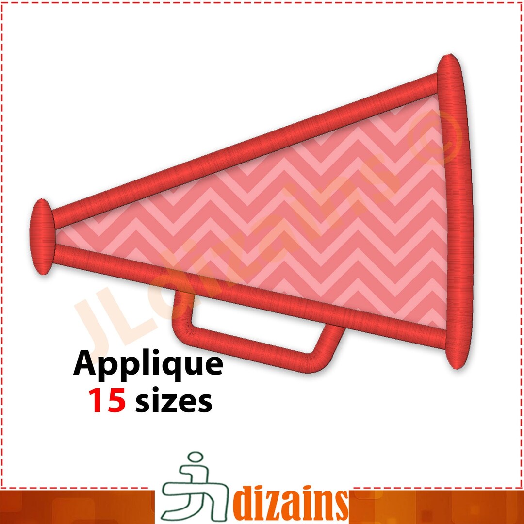 Megaphone Embroidery Applique Design. Cheer Megaphone Machine ...