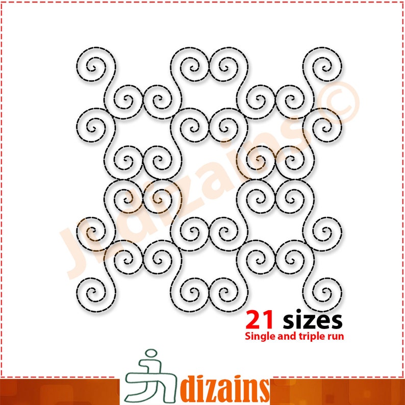 Swirl Quilt Block Embroidery Design. Spiral Quilting Block. - Etsy