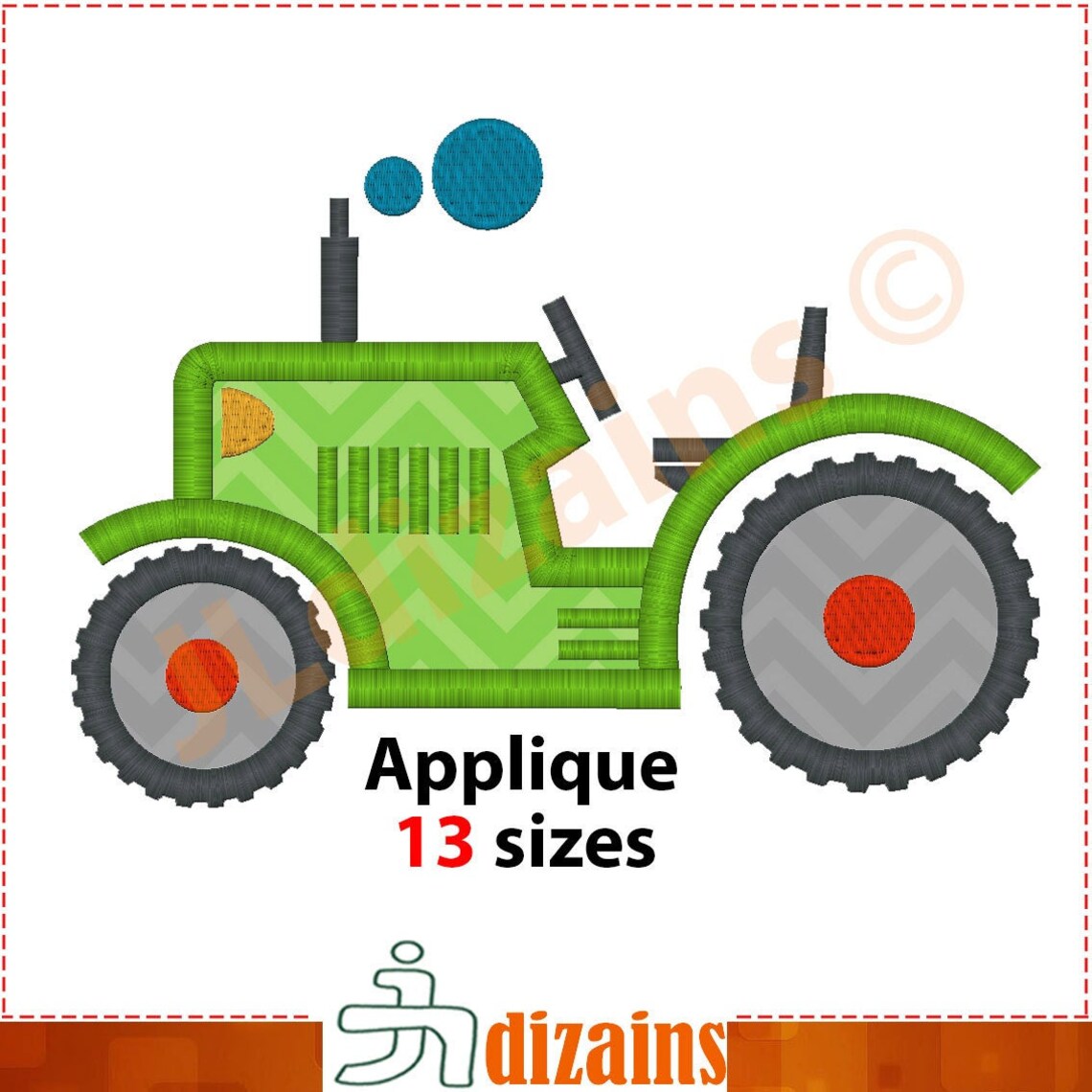 Tractor Applique Design. Tractor Embroidery Design. Embroidery - Etsy