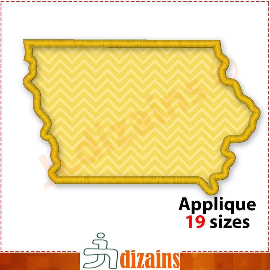 Iowa State Applique Embroidery Design. Machine Embroidery Design. Iowa ...