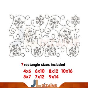 Snowflake Quilting Embroidery Design. Snowflake Quilt Block Embroidery Design. Christmas ...