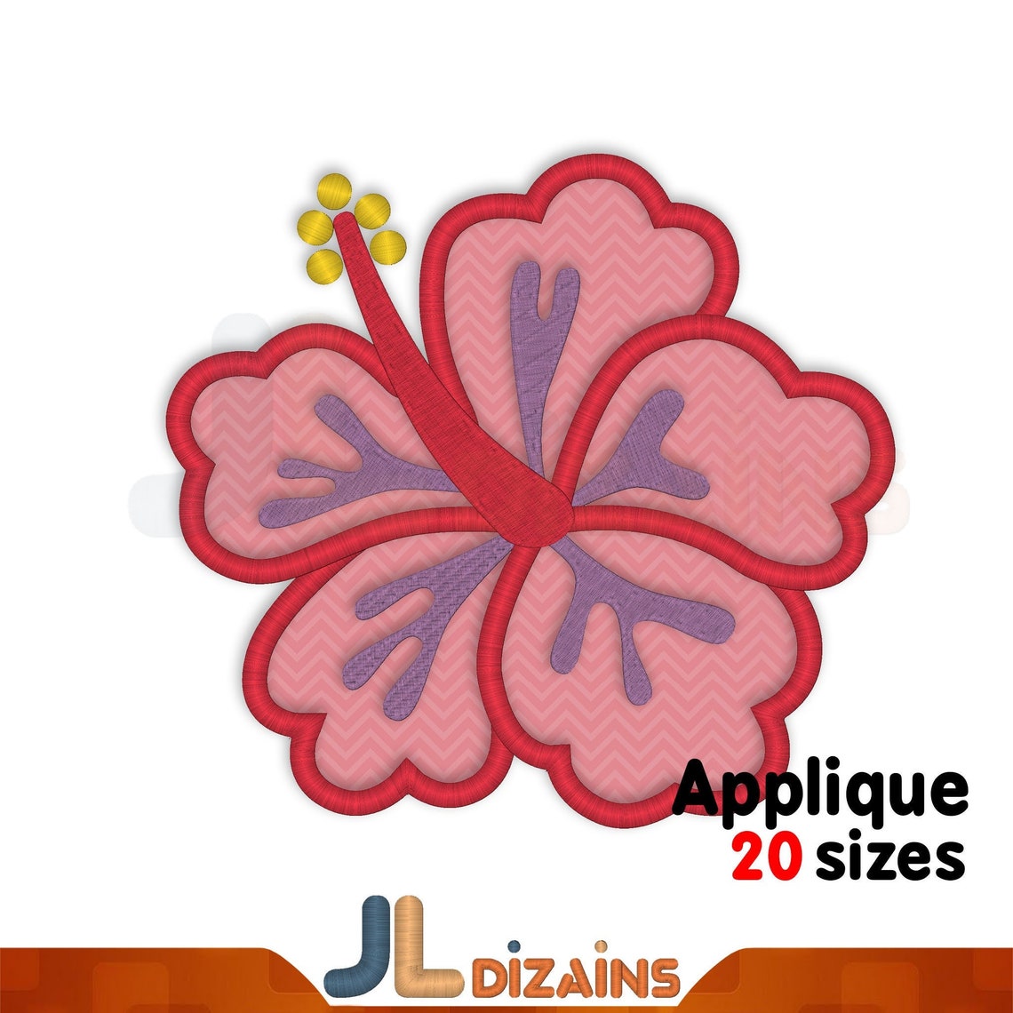 Hibiscus Applique Embroidery Design. Hibiscus Embroidery - Etsy